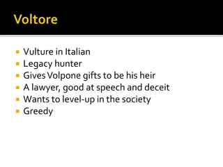 4 volpone characters | PPTX
