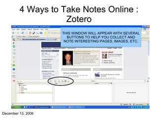 4 ways to take notes online: Zotero | PPT