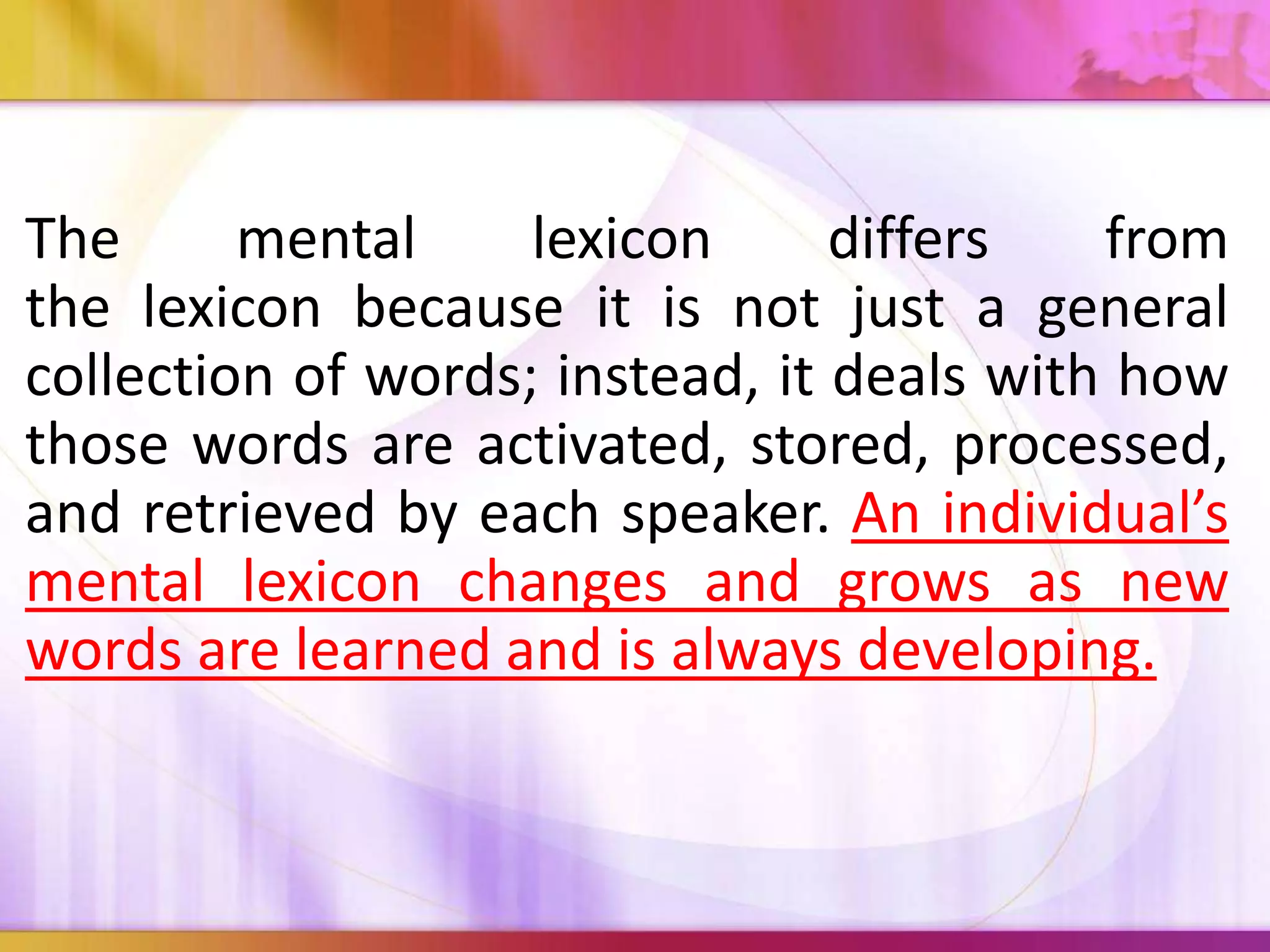 Words and lexemes | PPTX