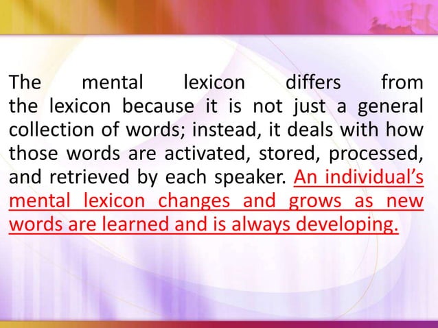 Words and lexemes | PPTX