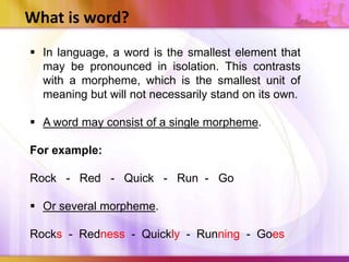 Words and lexemes | PPTX