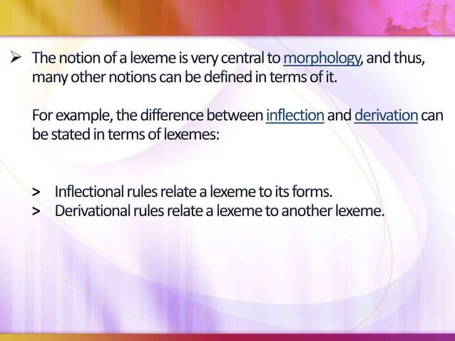 Words and lexemes | PPTX