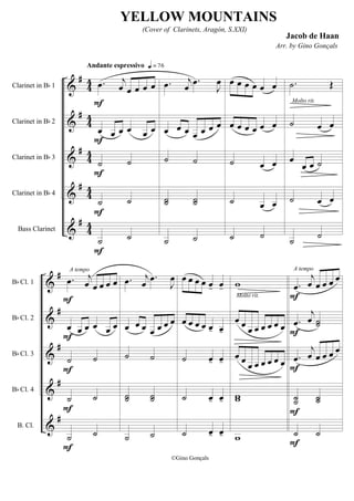 4 yellow mountains - jacob de haan - set of clarinets | PDF
