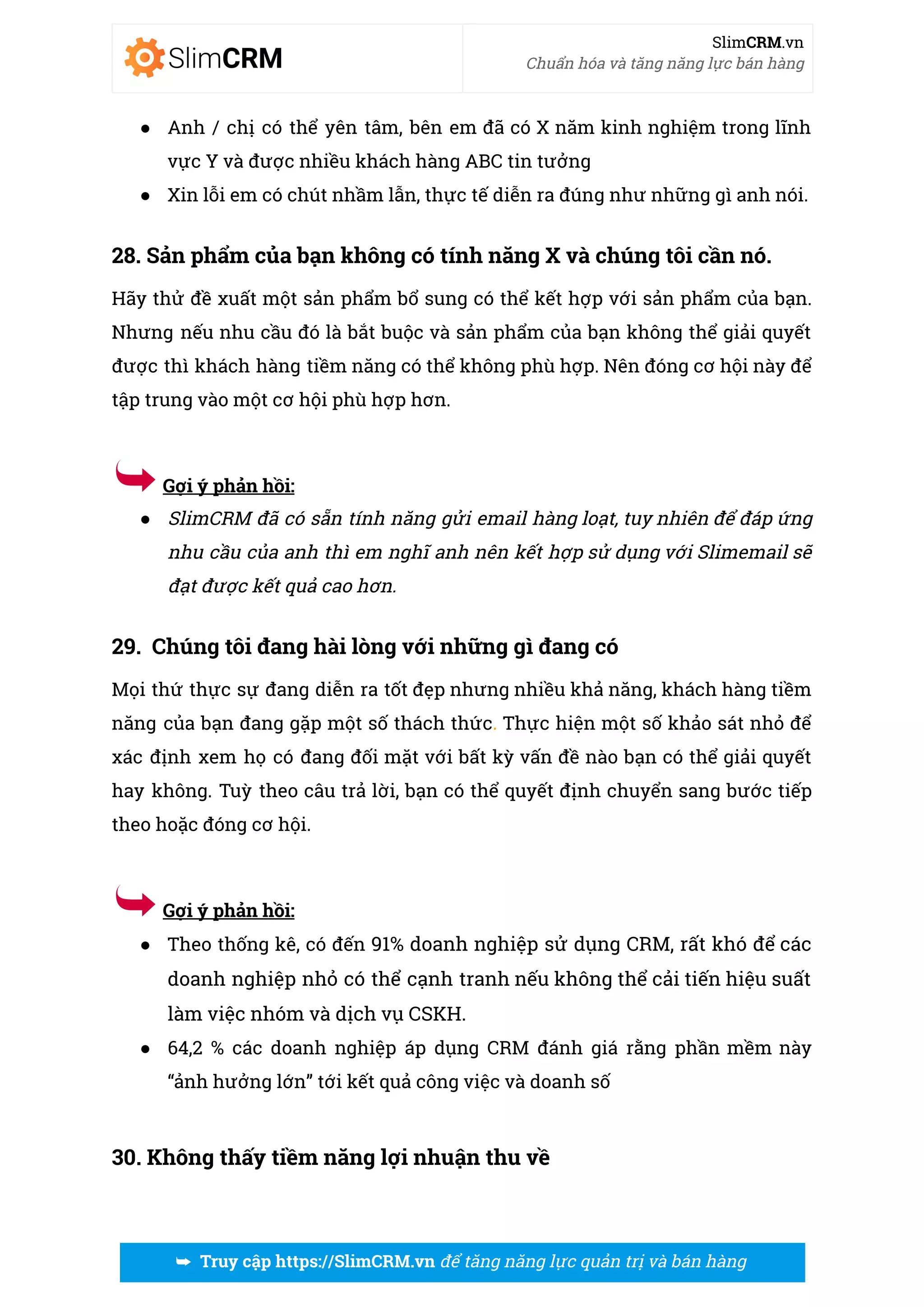 40 tuyệt chiêu xử lý từ chối dành cho Sale B2B | PDF