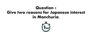 REVISION IGCSE CAMBRIDGE HISTORY: MANCHURIA | PPTX