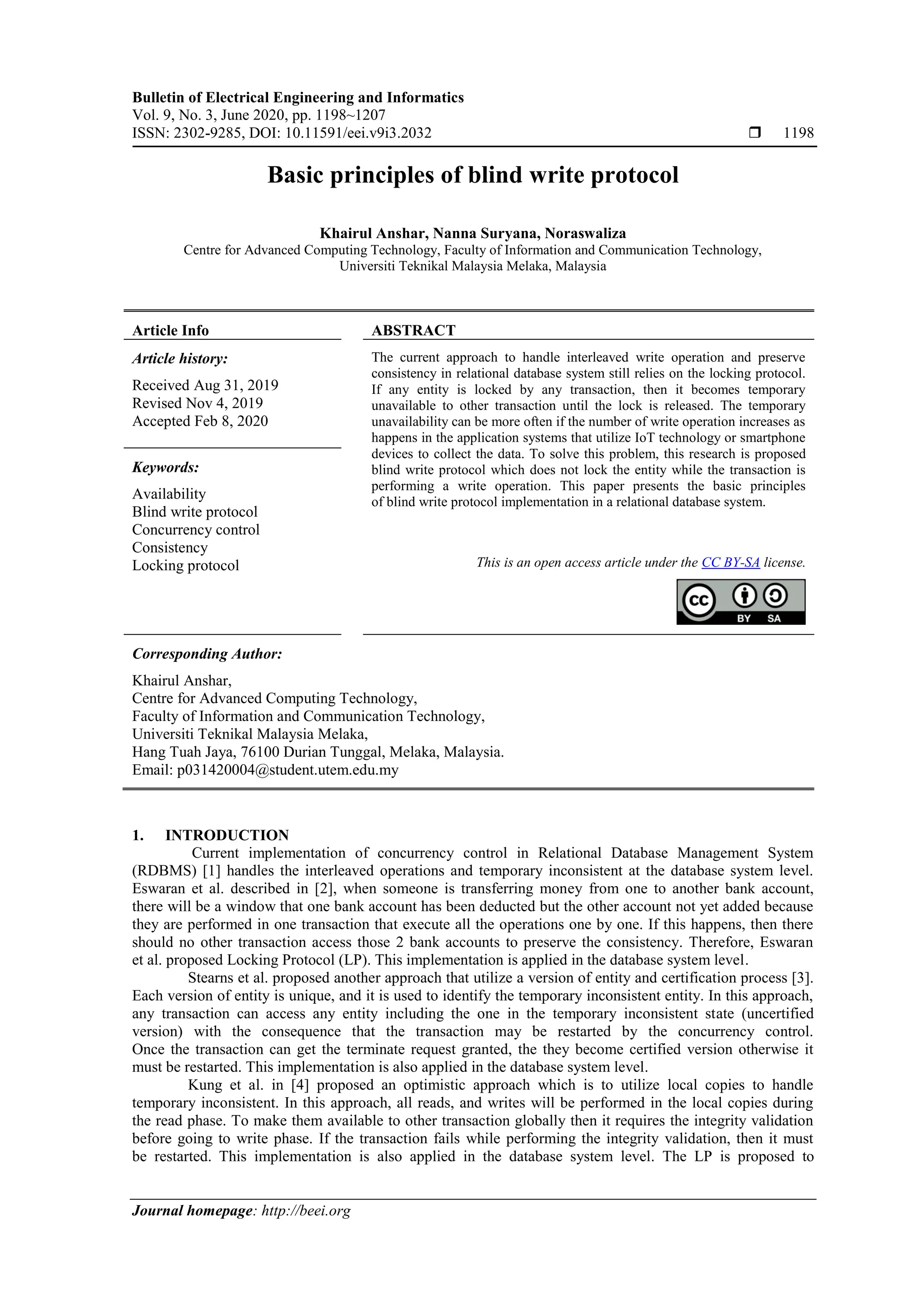 Basic principles of blind write protocol | PDF
