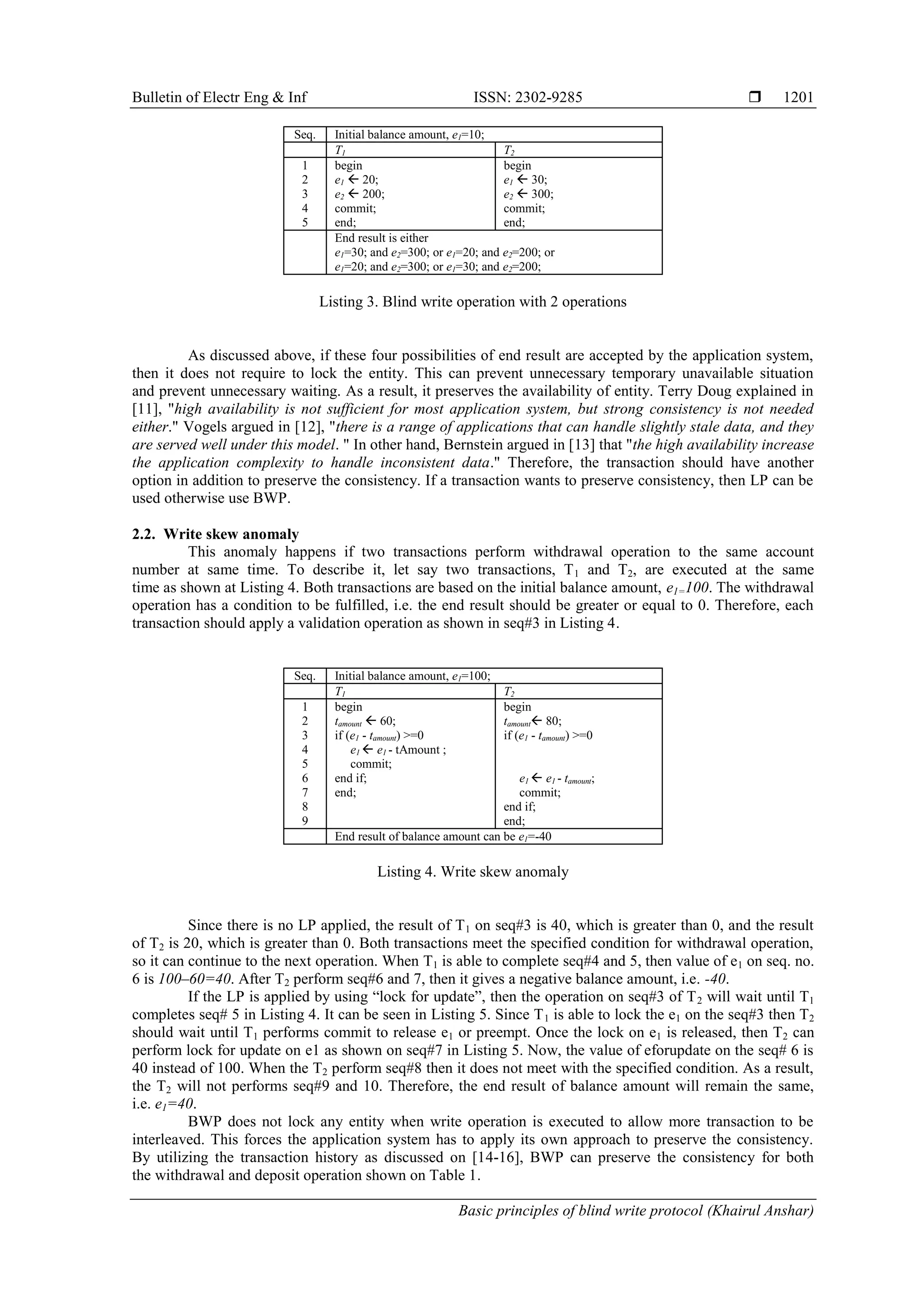 Basic principles of blind write protocol | PDF