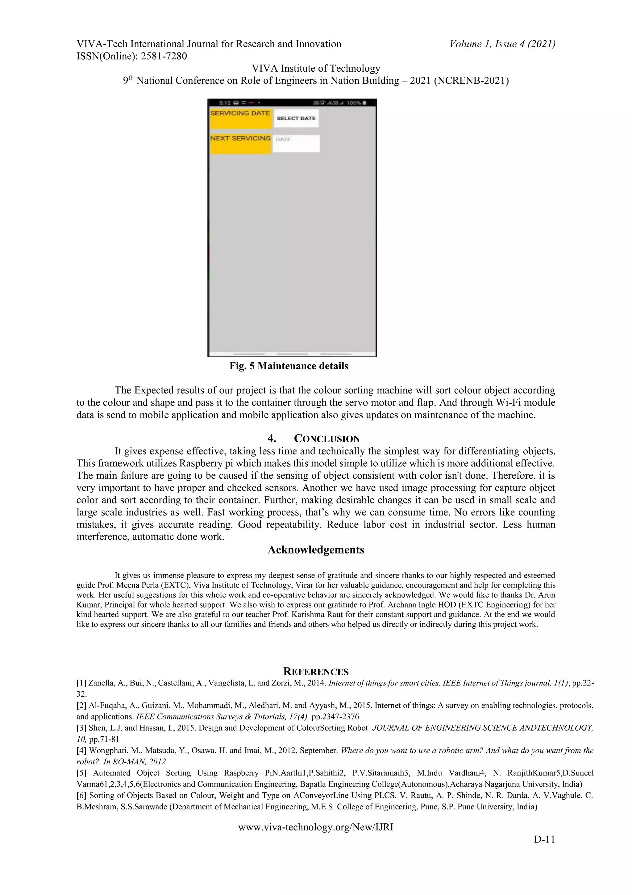 IOT based Automatic Colour Sorting Machine | PDF