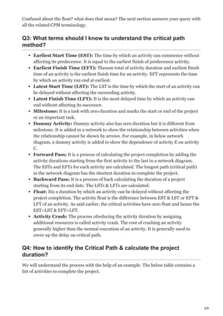 Critical Path Explained With 7 Q&As and a Free Excel Template | PDF