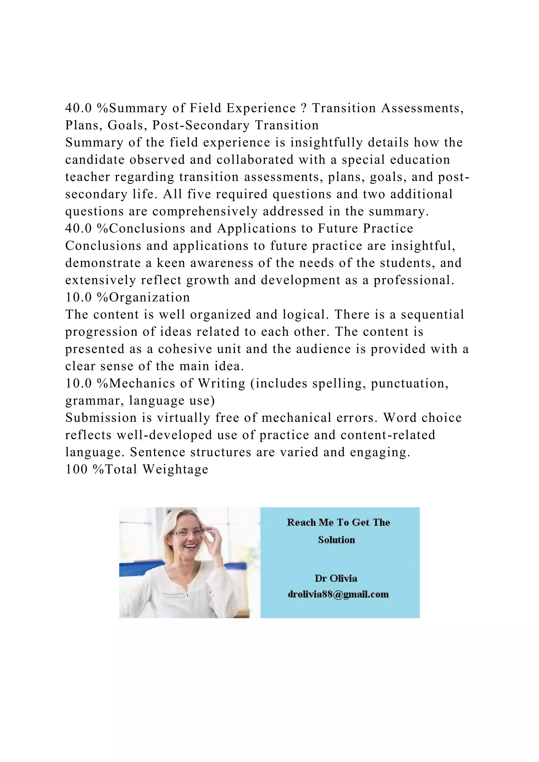 40.0 Summary of Field Experience Transition Assessments, Plans,.docx