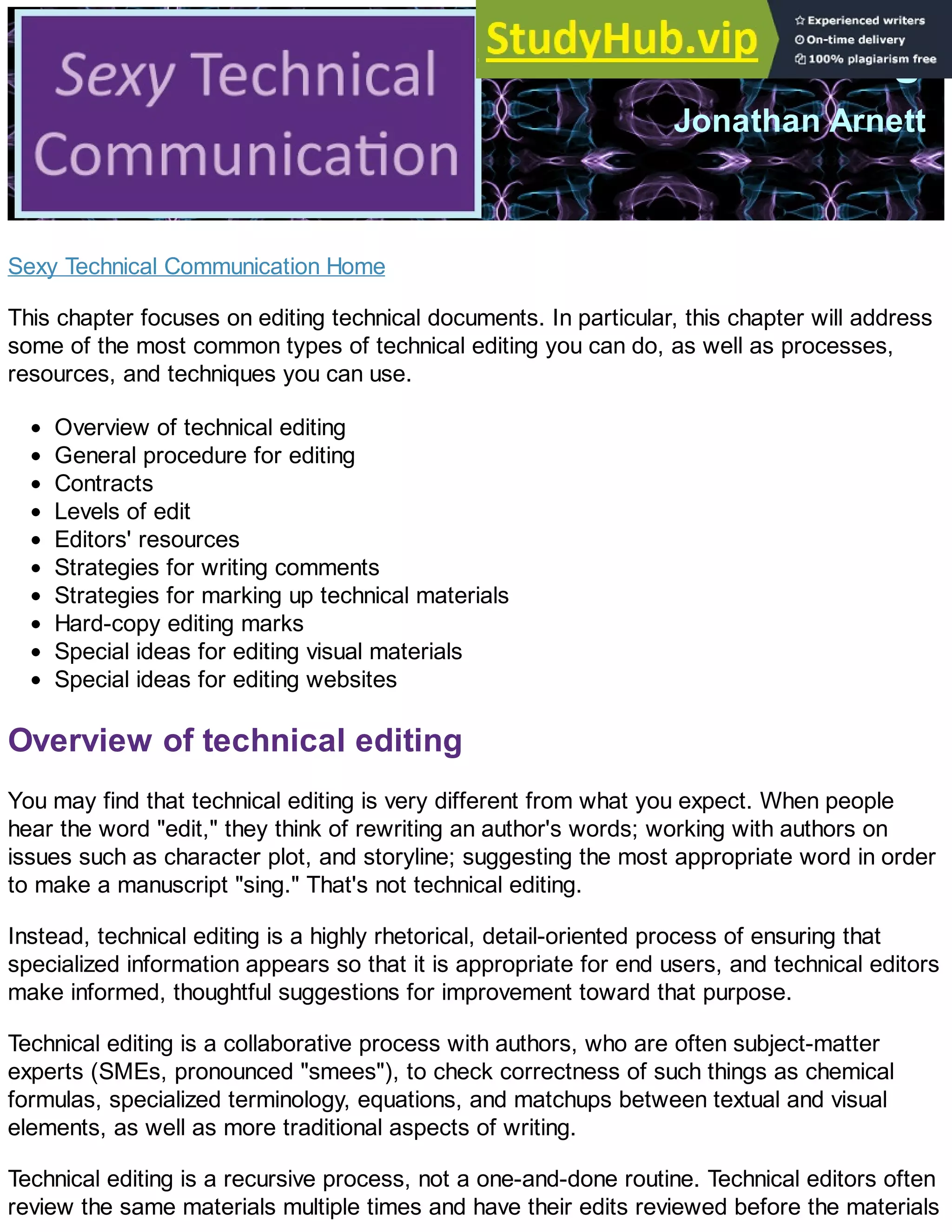 40. Technical Editing | PDF