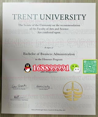 Trent University degree offer diploma Transcript | PDF