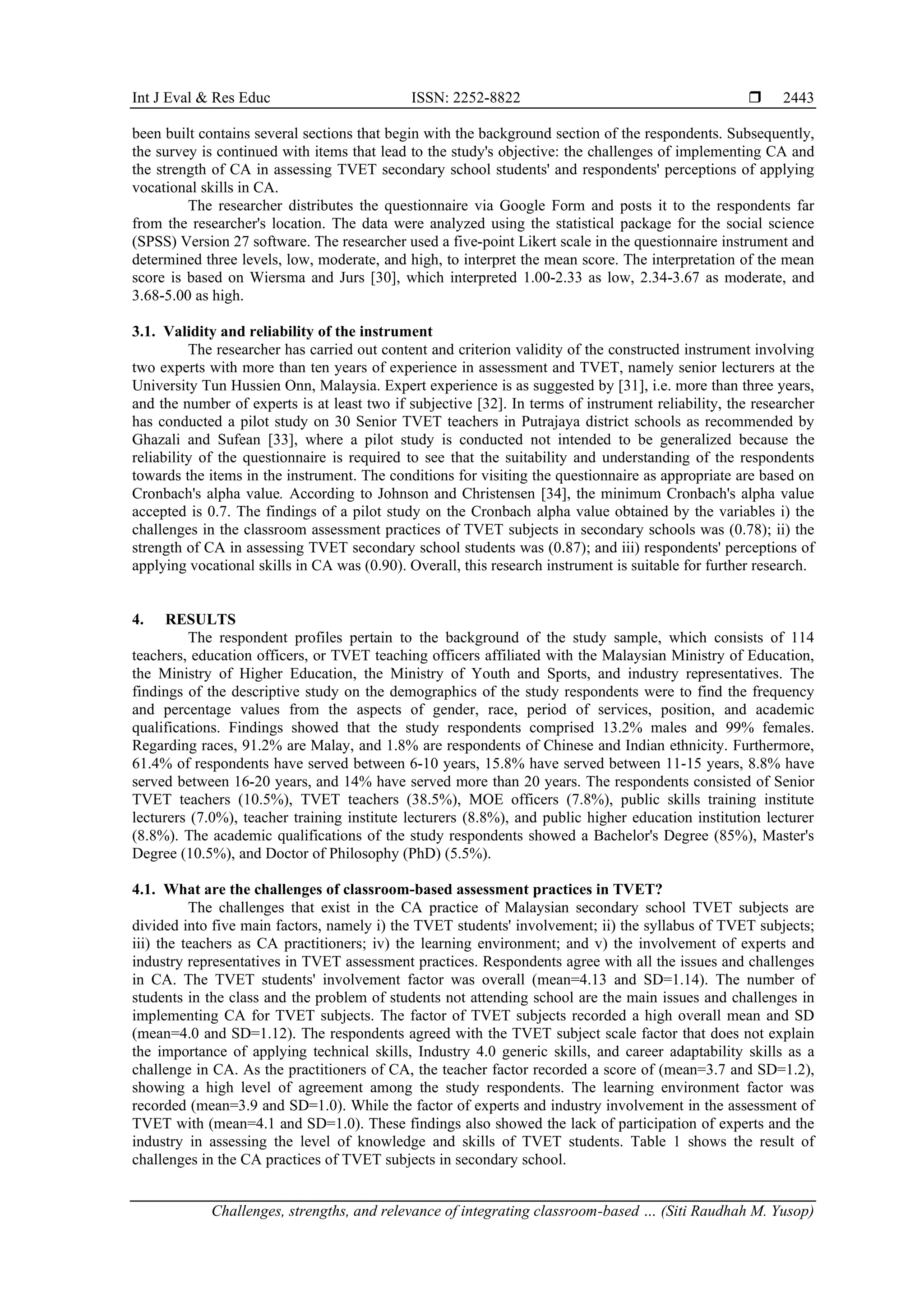 Challenges, strengths, and relevance of integrating classroom-based ...