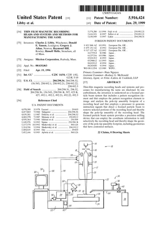 40 charles j. libby - 5916424 - thin film magnetic recording heads and ...