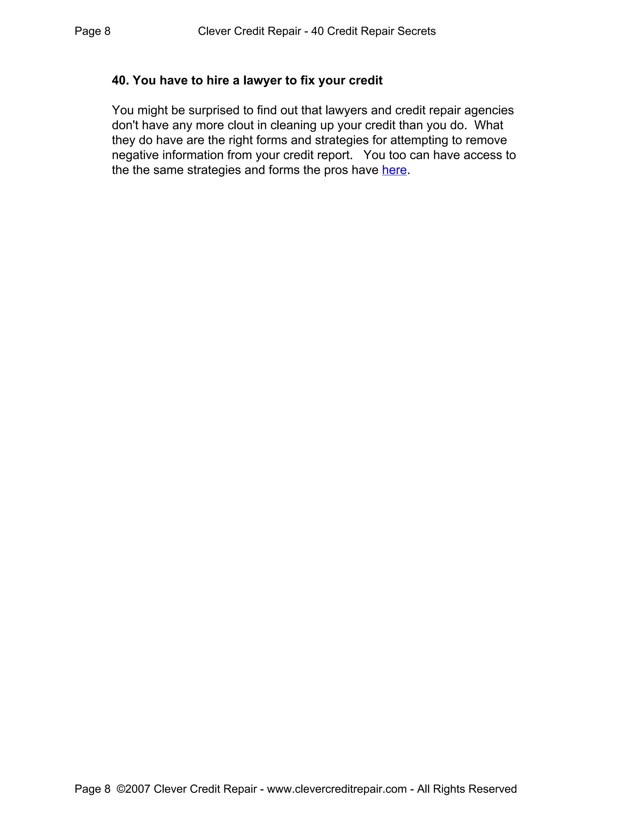 40 Credit Repair Secrets | PPT