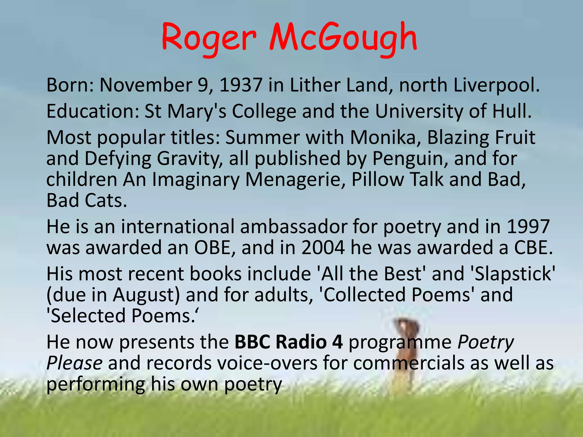 40 love roger mc gough | PPTX