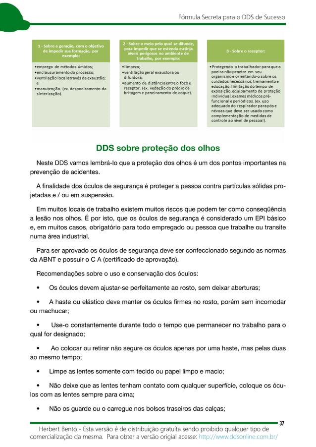 Temas para DDS - Dialogo Diario de Segurança