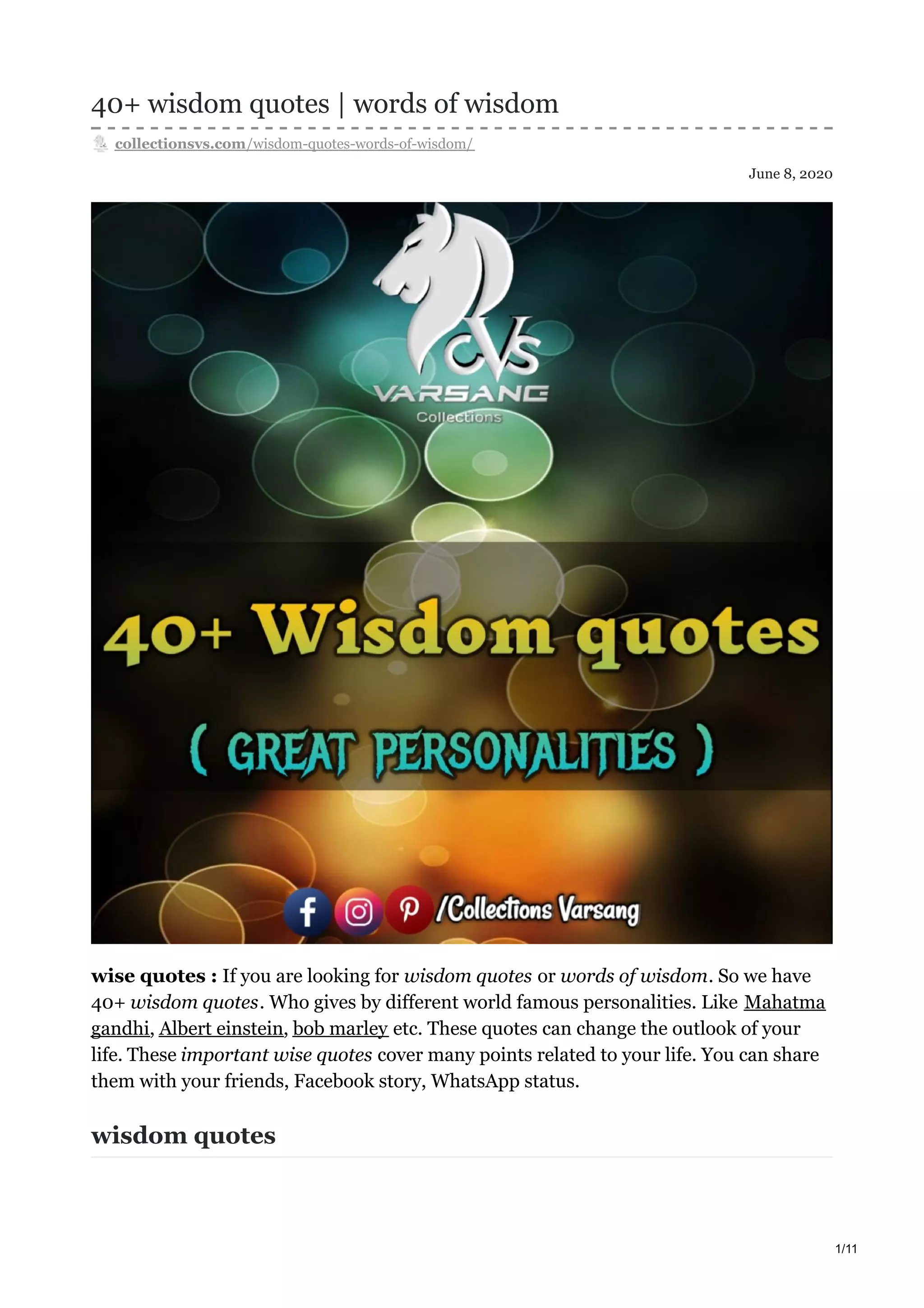 40 wisdom-quotes-words-of-wisdom | PDF