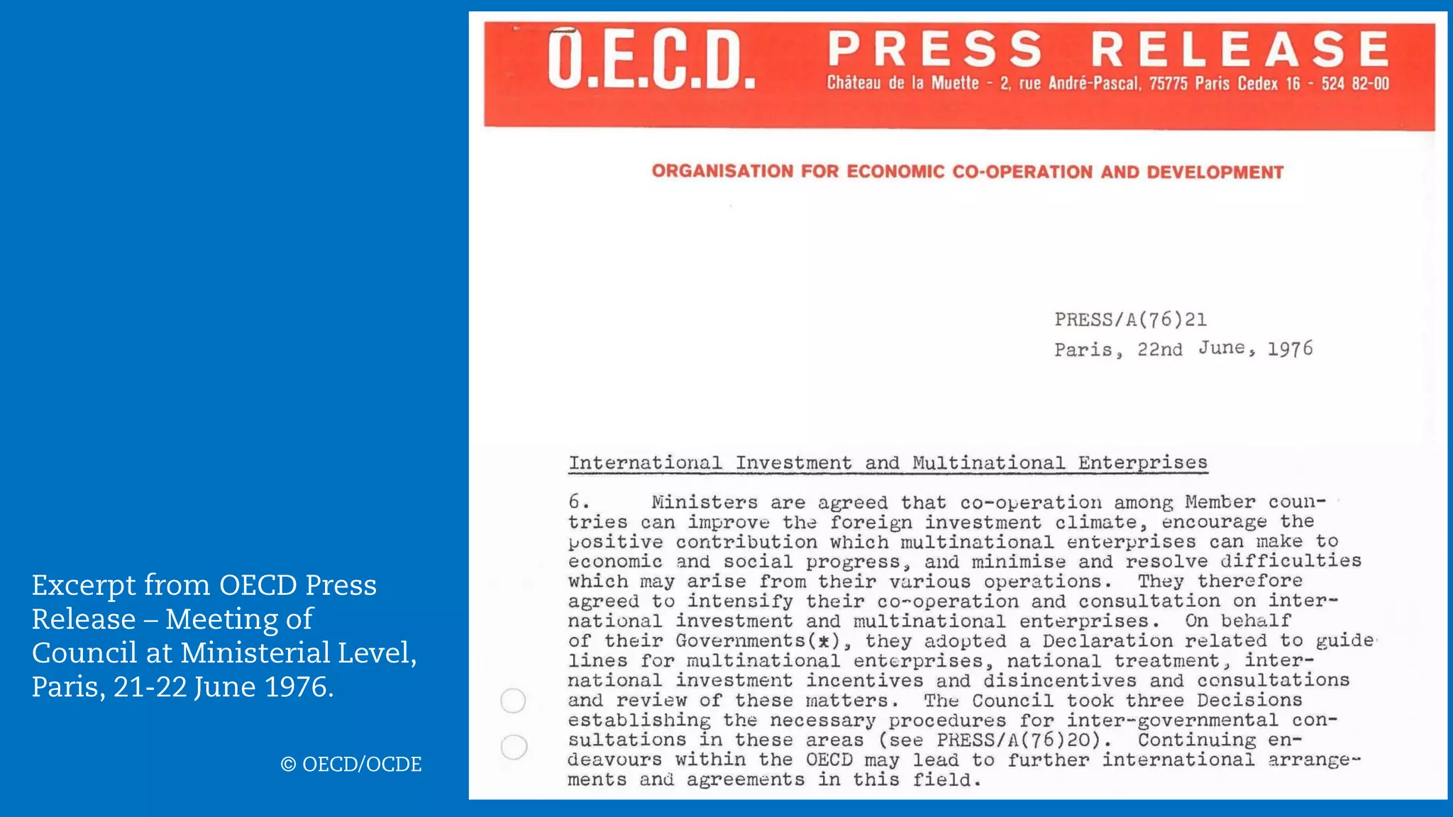 40 years of the OECD Guidelines for Multinational Enterprises: 1976 ...