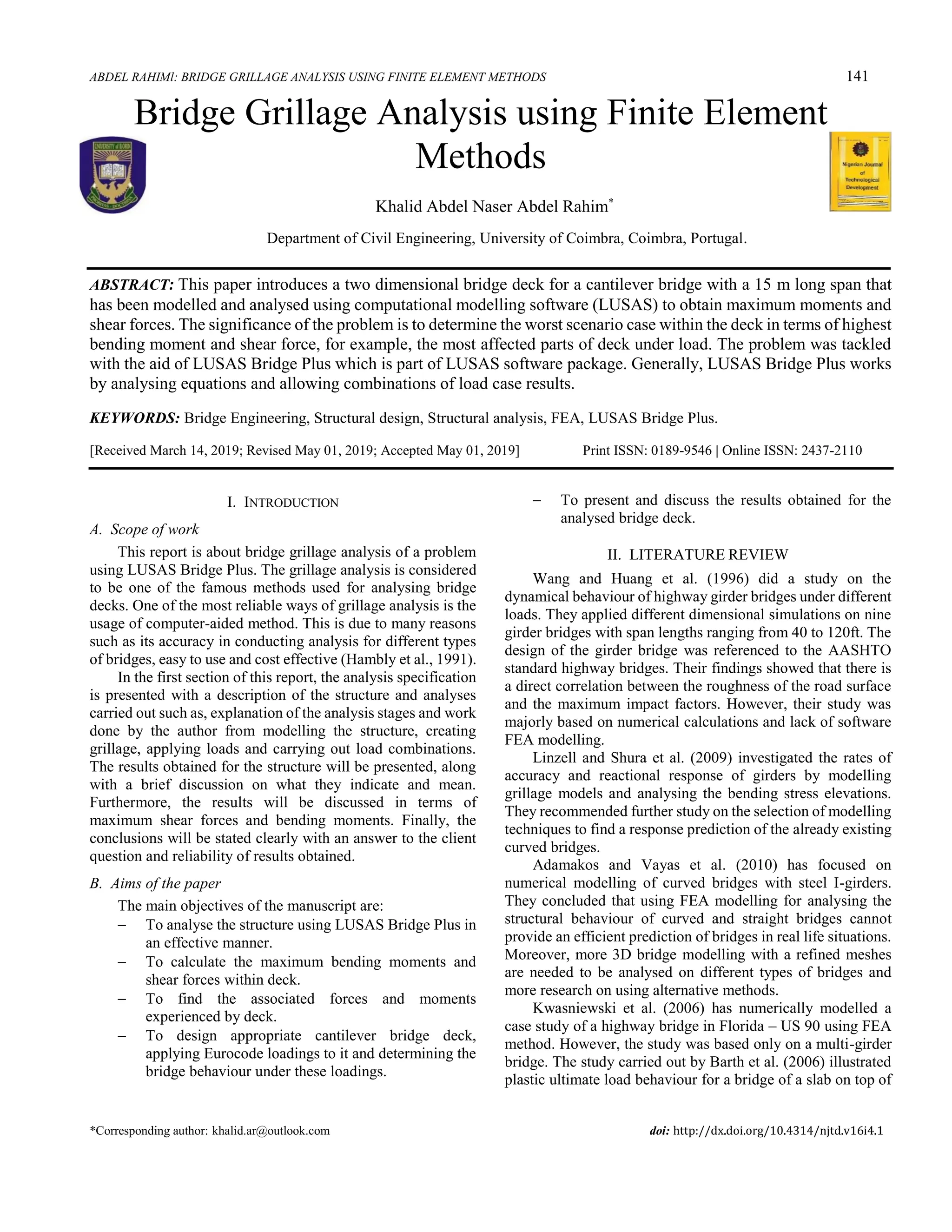 Bridge Grillage Analysis using Finite Element Methods | PDF