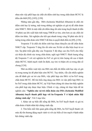 Đề tài: Nghiên cứu vai trò chẩn đoán của IMA (Ischemia Modified Albumin ...