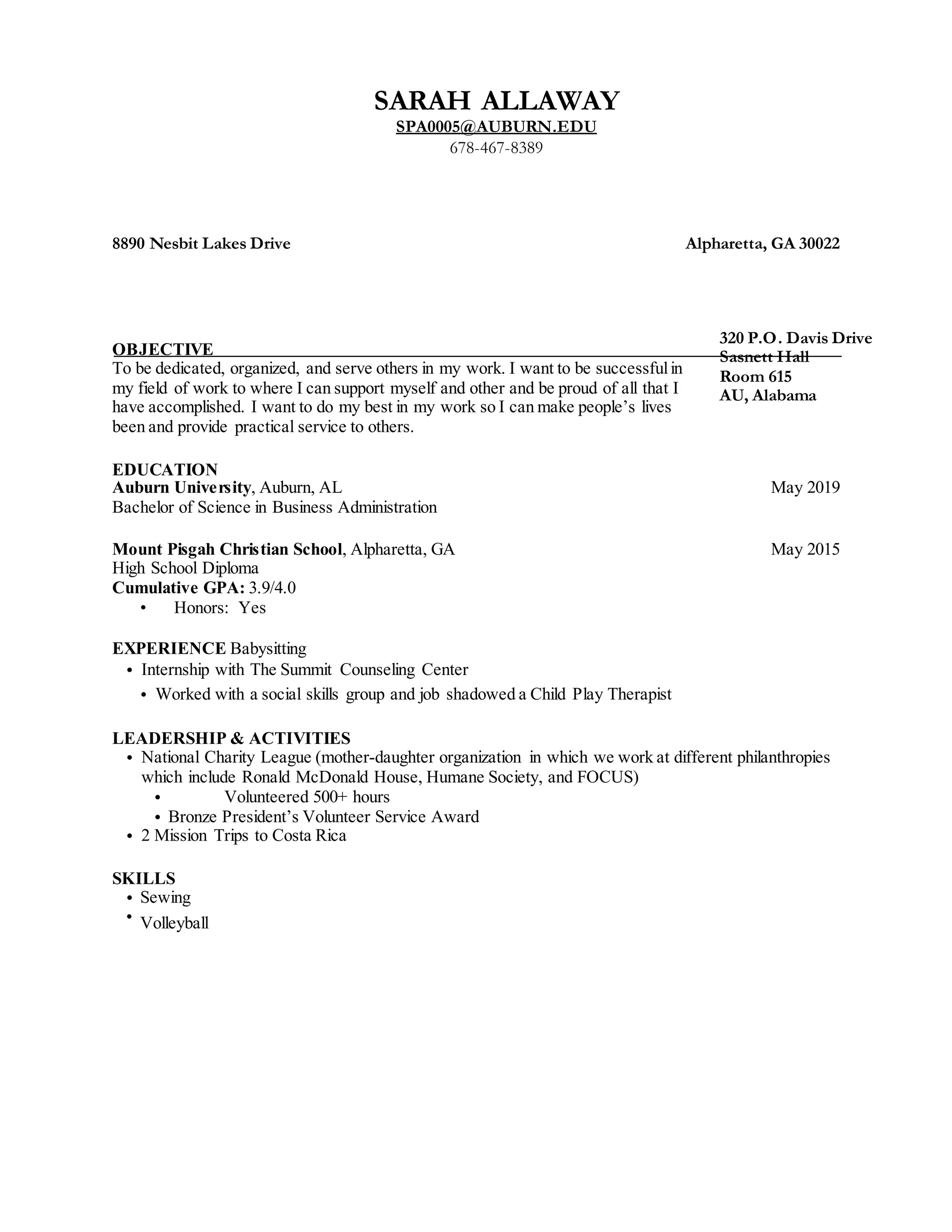 Freshman Resume | PDF