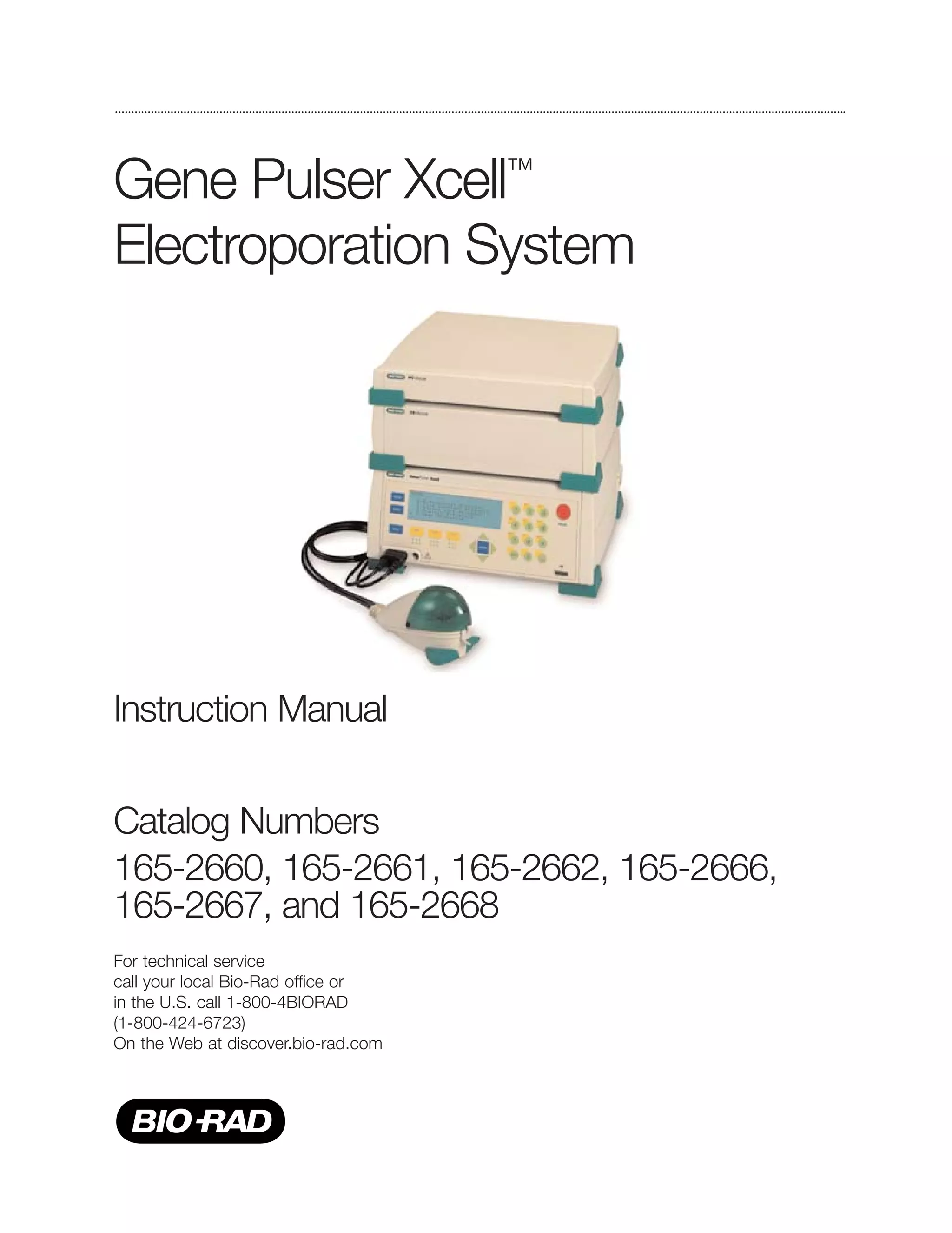 Gene pulser xcell electroporation system (English manual) | PDF