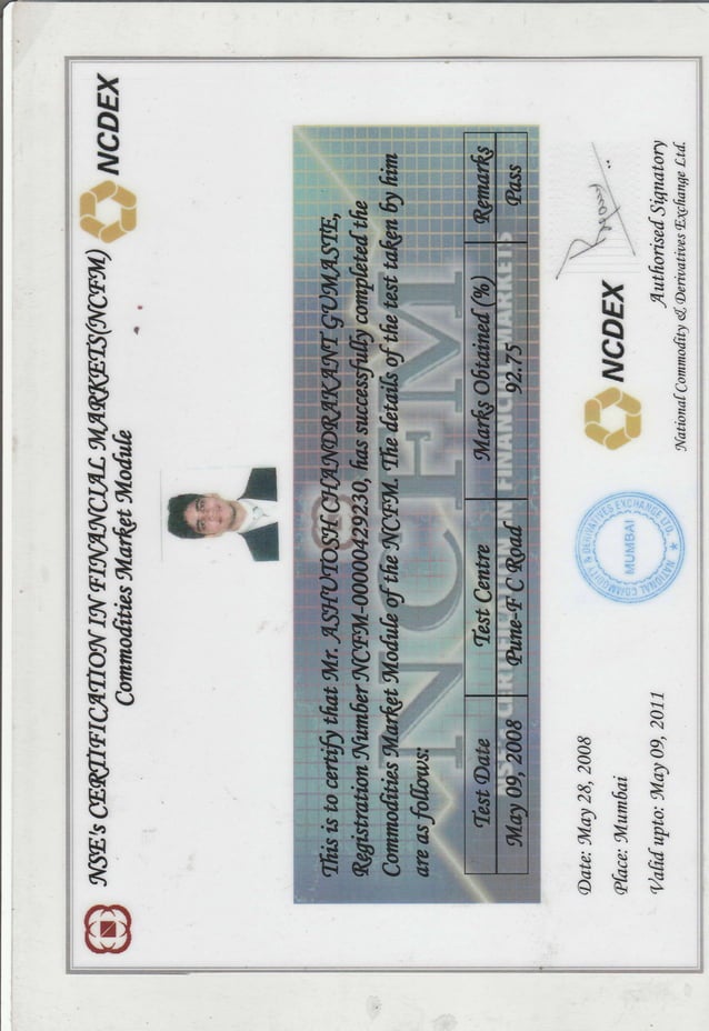 NCFM Commodities module certificate | PDF