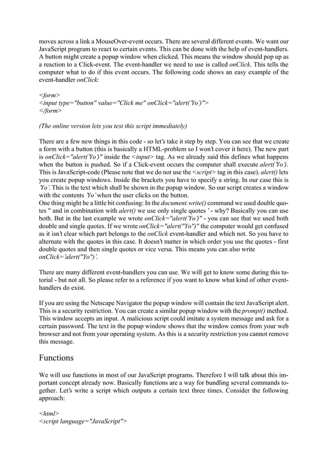 4007655 introduction-to-javascript | PDF | Web Design and HTML | Internet