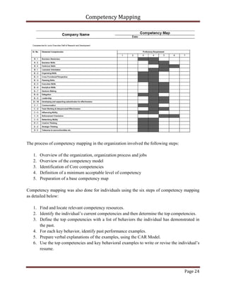 40086768 competency-mapping | PDF | Resume Writing and Advice | Job Search