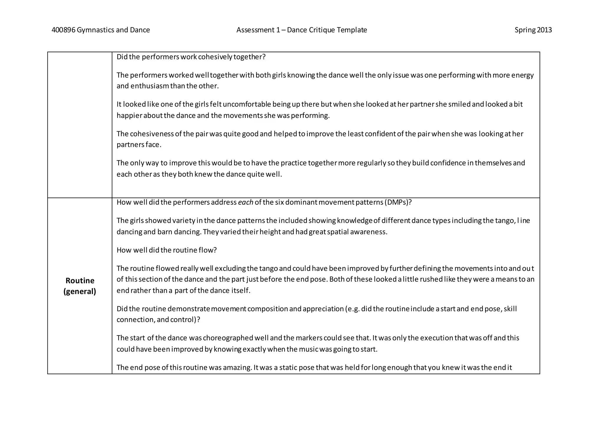 400896 template for dance critique new spr13 | DOCX