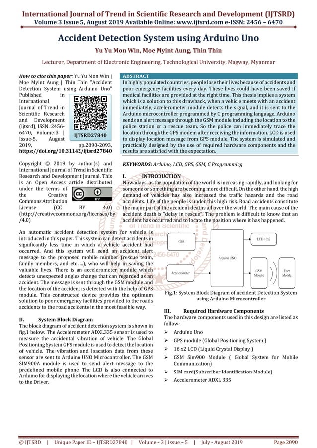 Accident Detection System using Arduino Uno | PDF