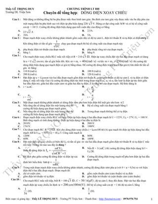 400 câu trắc nghiệm điện xoay chiều | PDF