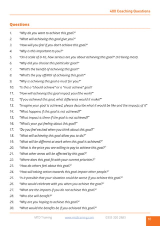 400 Coaching Questions For Managers | PDF