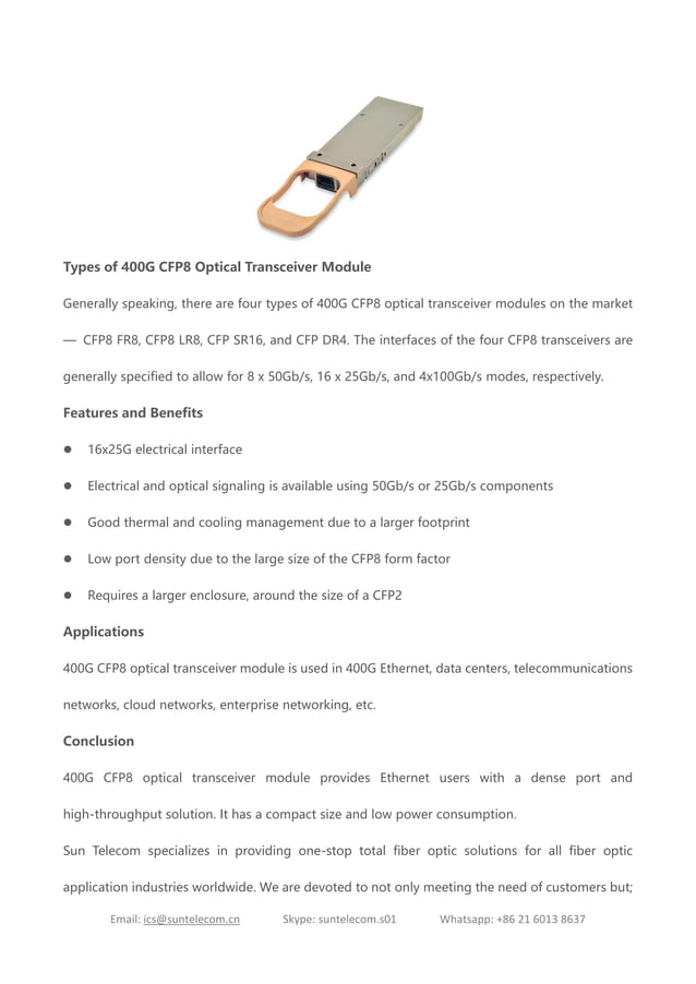 400G CFP8 in the Data Center Options For Your Optical Transceiver ...