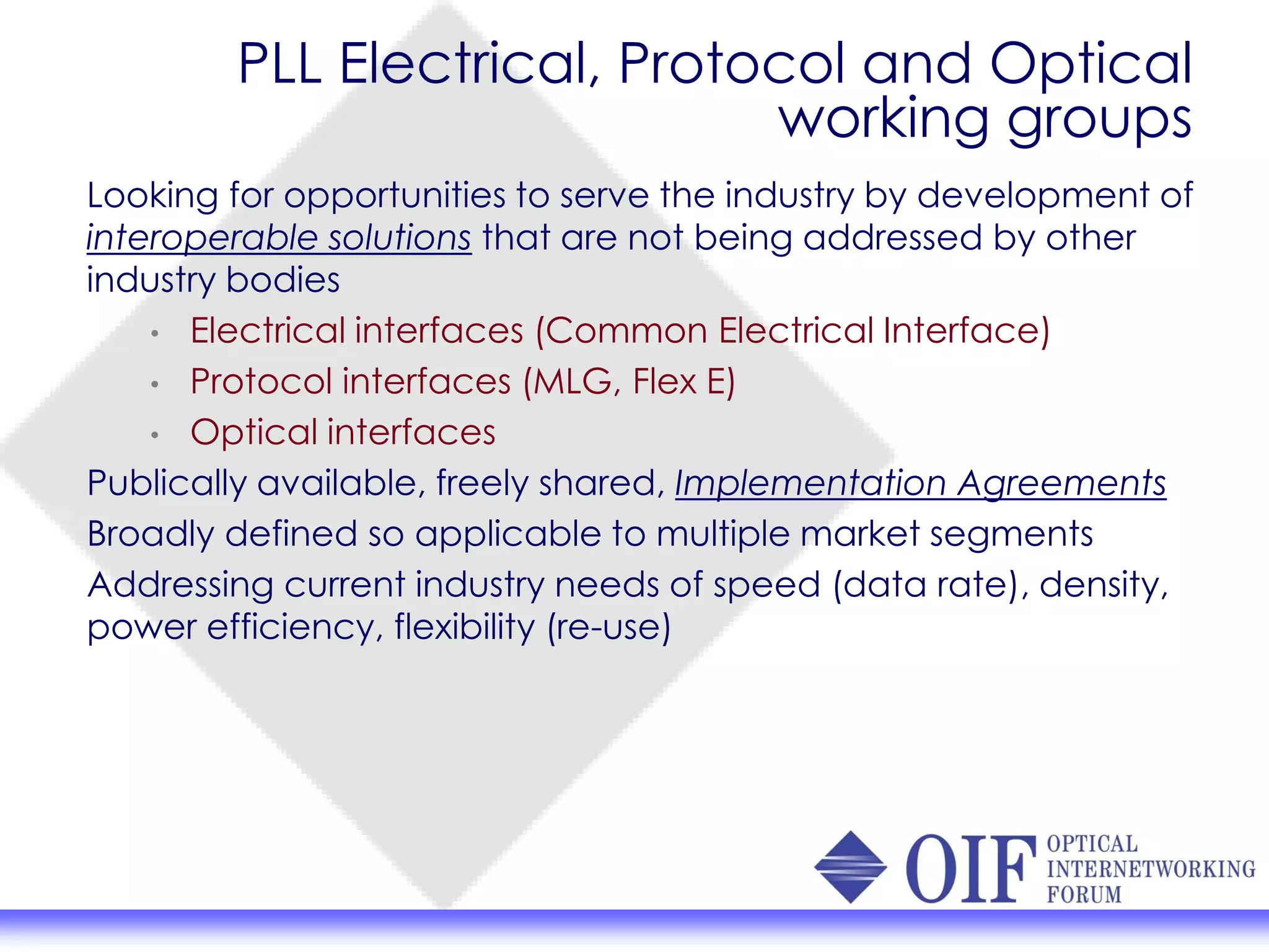 OIF on 400G for Next Gen Optical Networks Conference | PPT