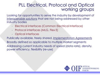 OIF on 400G for Next Gen Optical Networks Conference | PPT