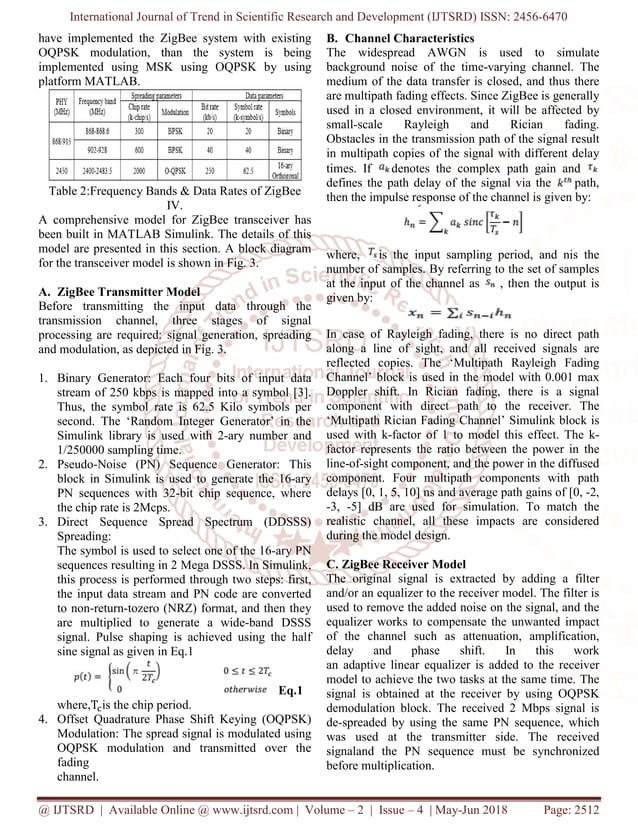 Implementation of MSK Modulation Scheme for Zigbee System / IEEE 802.15.4 Physical Layer | PDF