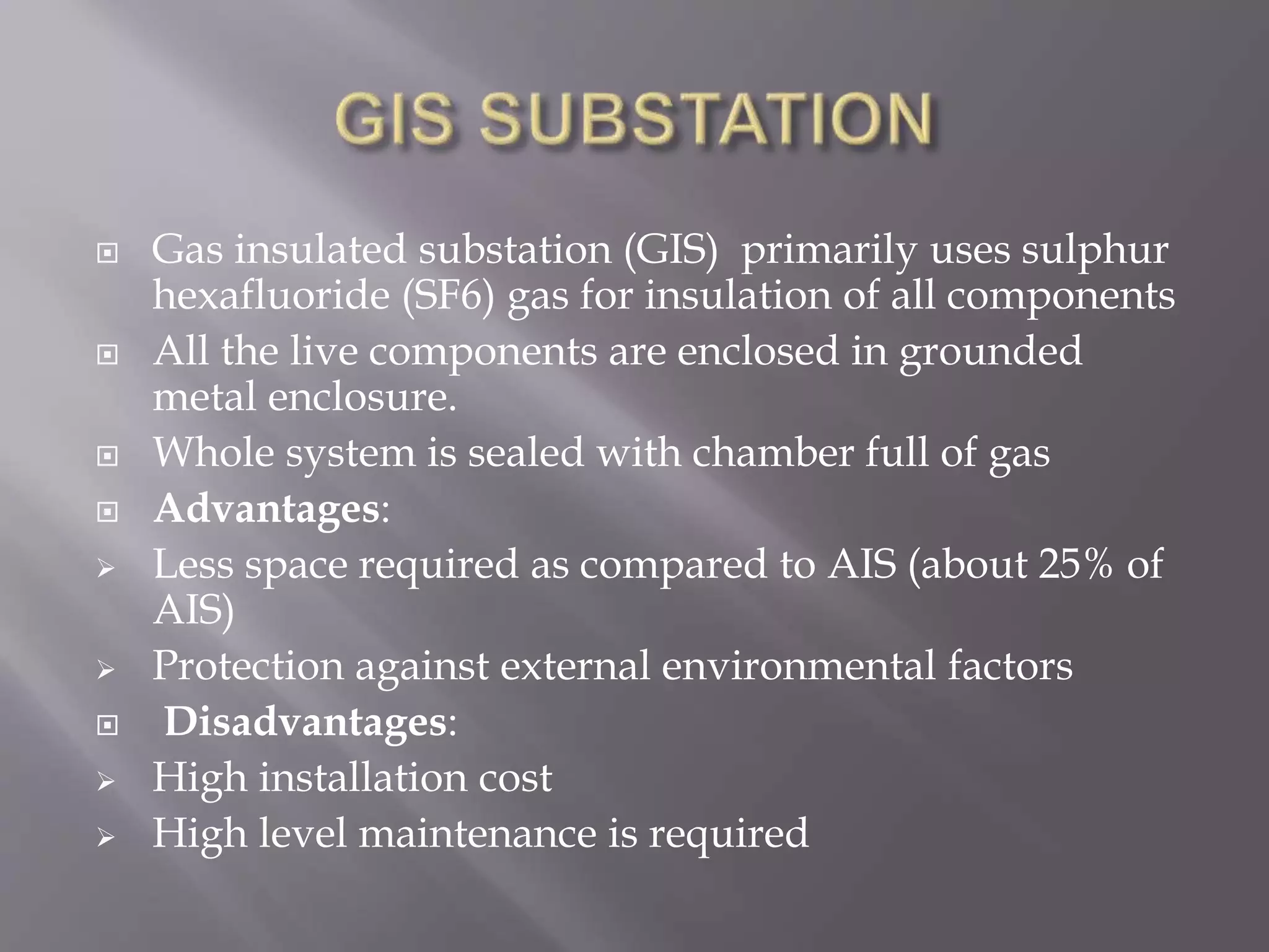 GIS substation Information (Detailed Report) | PPTX