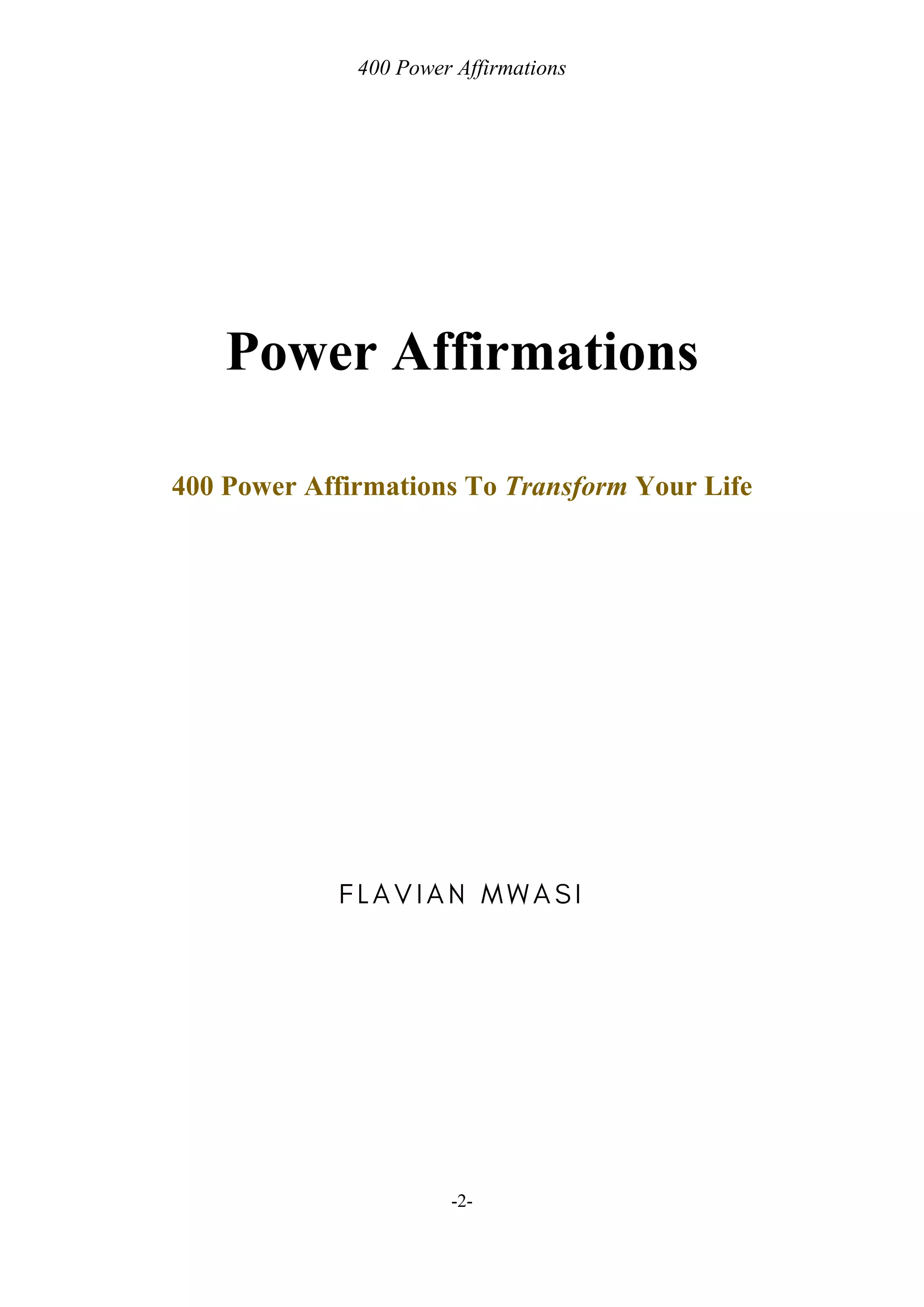 400 Power Affirmations | PDF