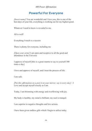 400 Power Affirmations | PDF