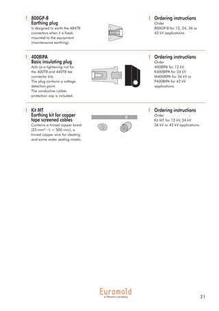 400 Series Interface C Compact Nexans Euromold Cable Connectors HV | PDF