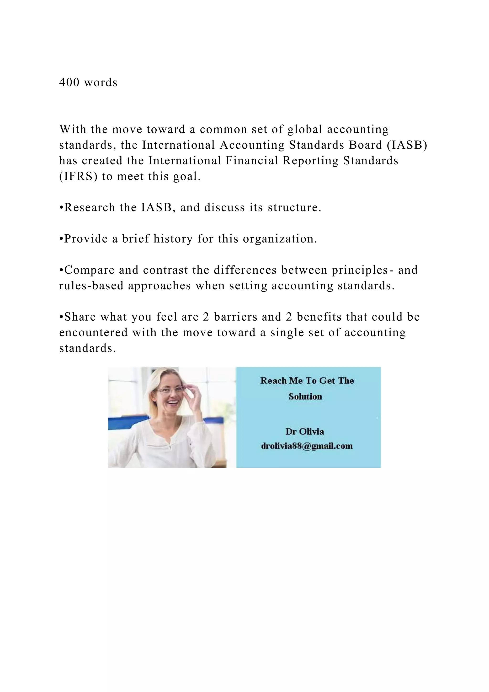 400 wordsWith the move toward a common set of global accountin | DOCX