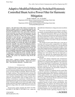 Adaptive Modified Minimally Switched Hysteresis Controlled Shunt Active Power Filter for ...