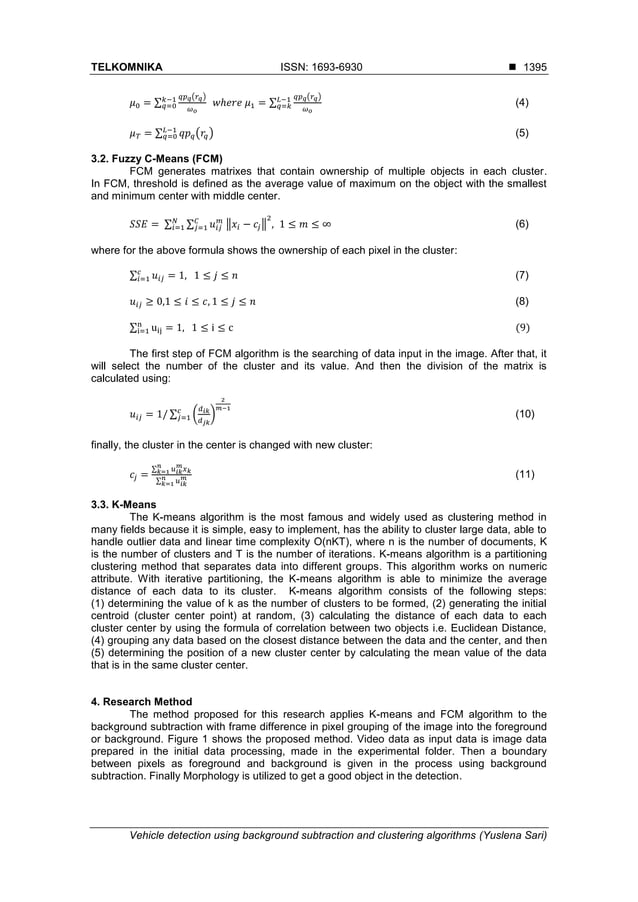 Vehicle Detection Using Background Subtraction And Clustering