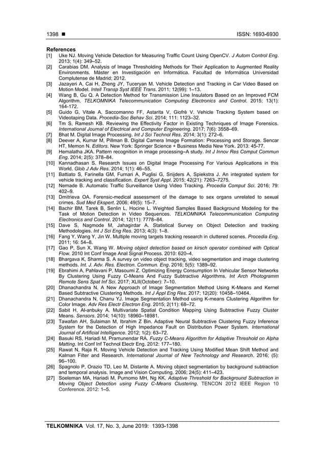 Vehicle Detection Using Background Subtraction And Clustering