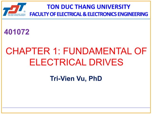 401072 chapter 1 fundamental of electrical drives | PPT