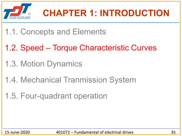 401072 chapter 1 fundamental of electrical drives | PPT
