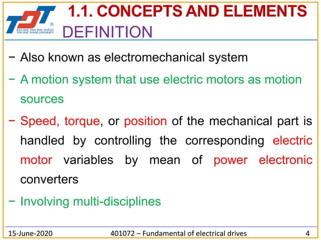 401072 chapter 1 fundamental of electrical drives | PPT