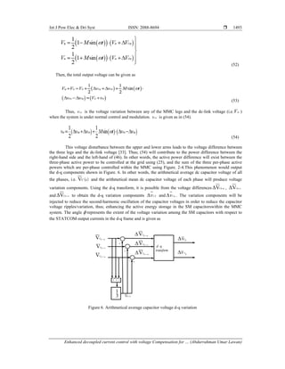Enhanced decoupled current control with voltage compensation for modular multilevel converter ...